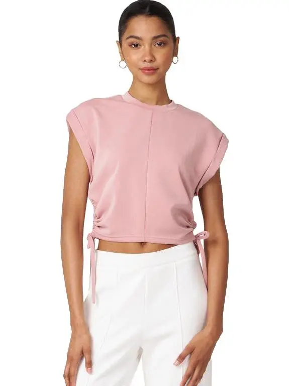 REBODY Scuba Knit Shirring Top - Pink