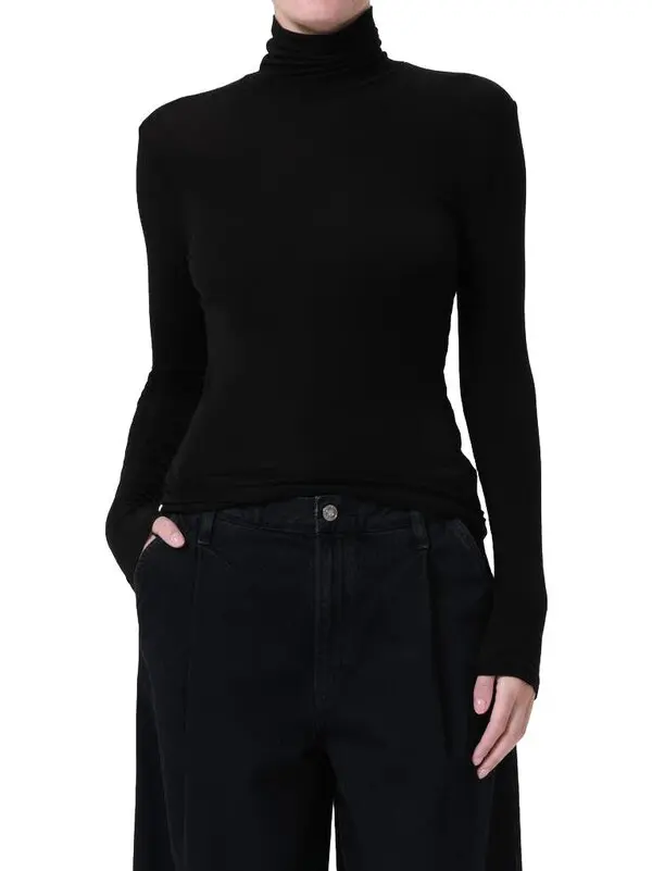 AGOLDE Pascale Rib Turtleneck Top - Black