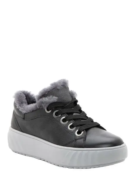 ARA Mikky Genuine Shearling Sneakers - Black
