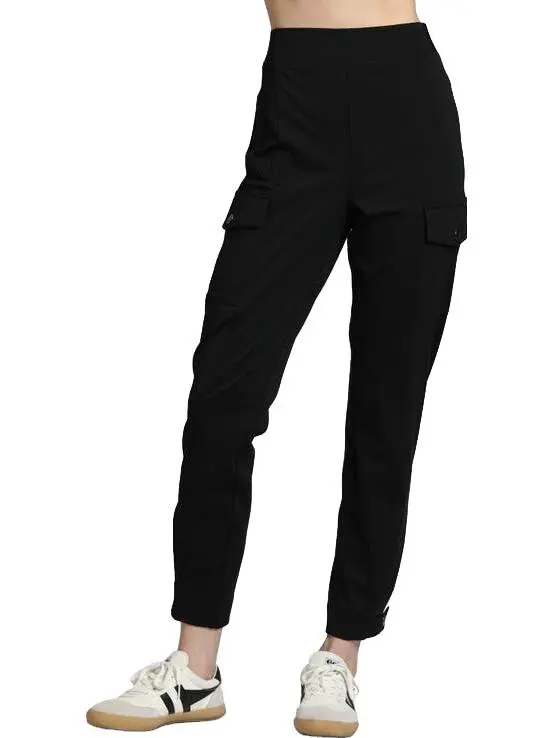 APNY High-waist Ponte Cargo Trousers - Black