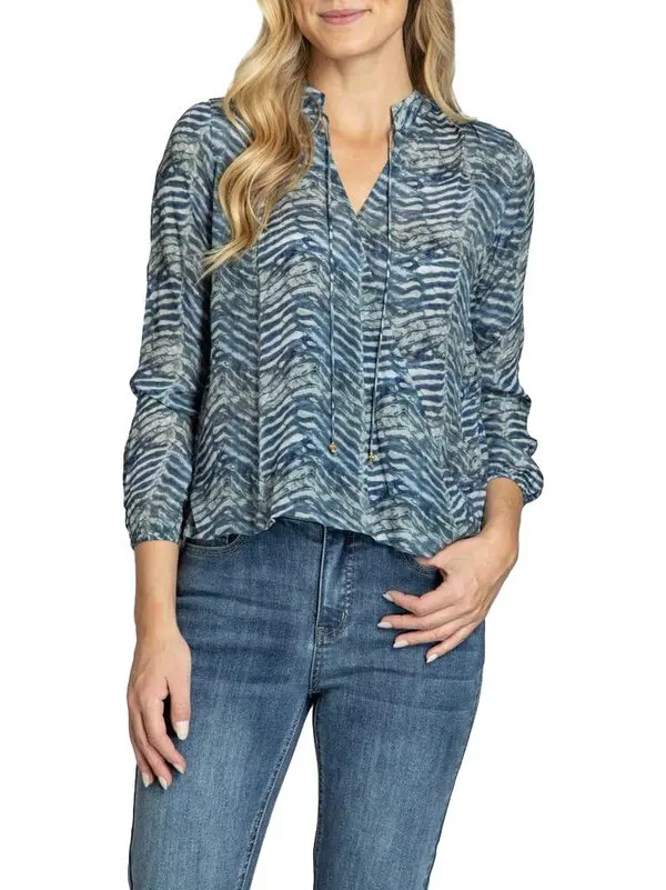 APNY Printed Blouse - Blue Multi