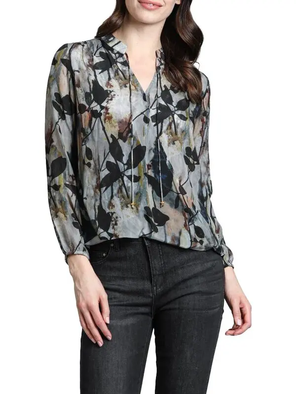 APNY Printed Blouse - Grey Multi