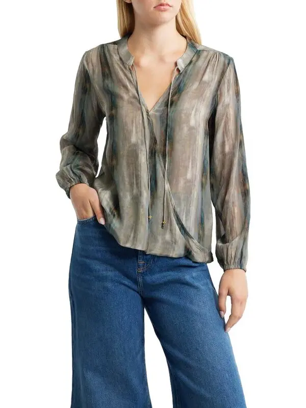 APNY Printed Blouse - Grey/brown Multi