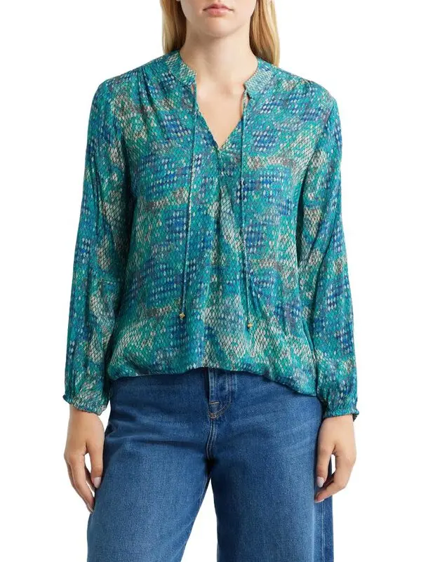 APNY Printed Blouse - Light Green Multi