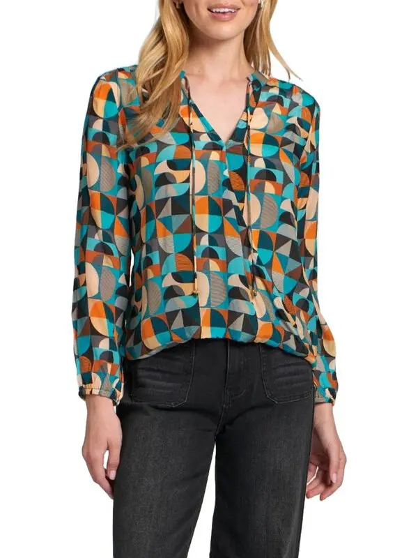 APNY Printed Blouse - Turquoise