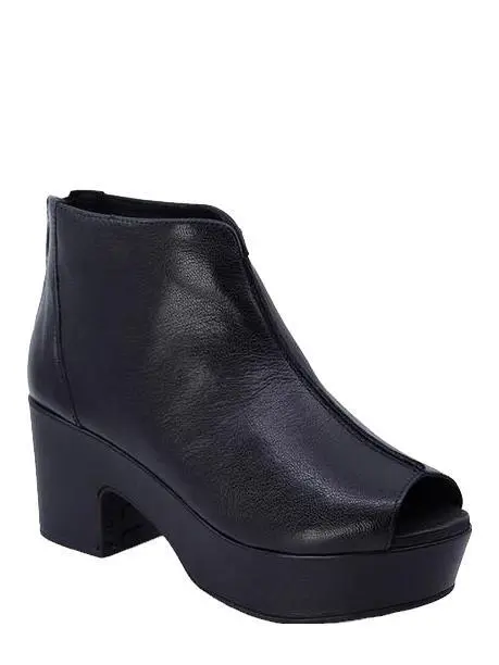 CHOCOLAT BLU Gion Peep Toe Platform Bootie - Black Leather