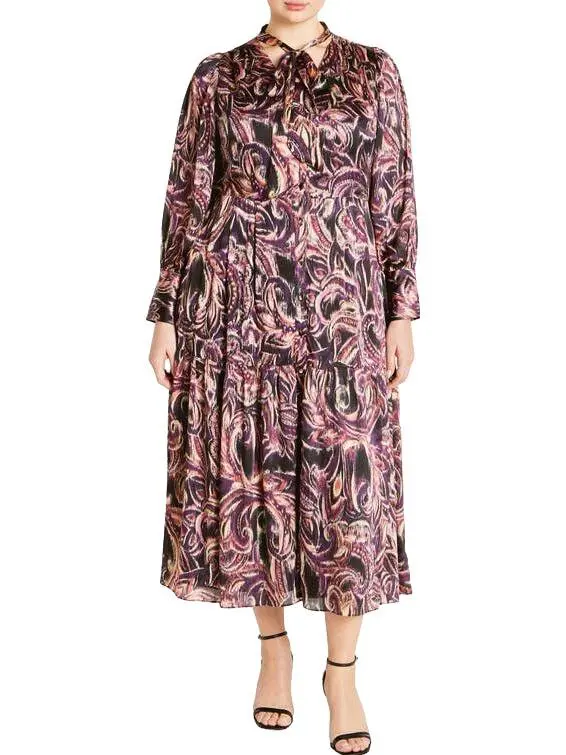 City Chic Suzanne Printed Maxi Dress - Vintage Paisley