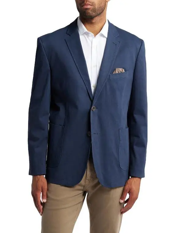 Johnston & Murphy Washed Stretch Cotton Sport Coat - Navy