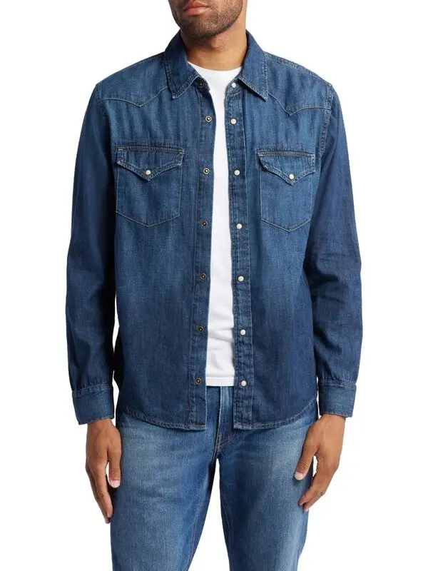 Ag Aiden Western Denim Snap-up Shirt - Exhibition