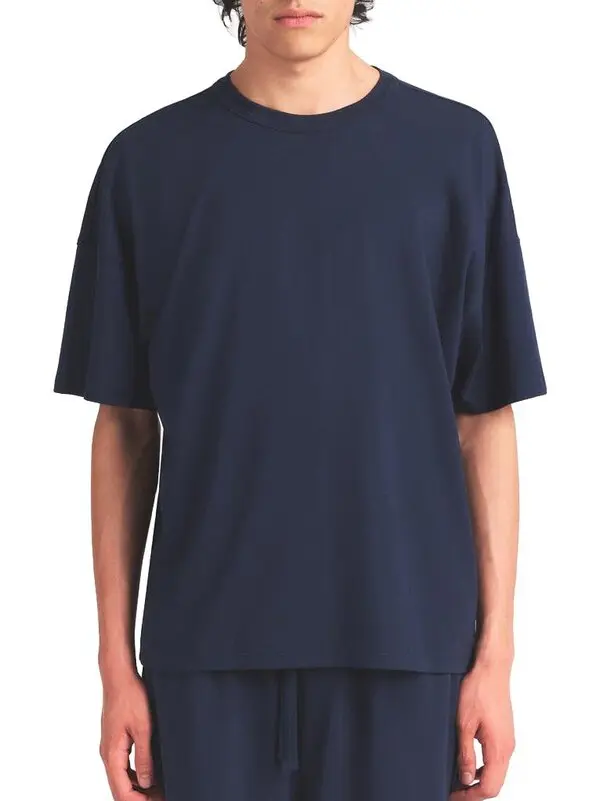 SKIMS Oversize Stretch Crewneck T-shirt - Navy