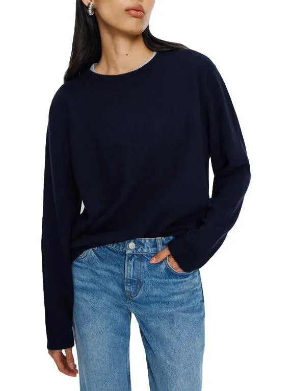 REFORMATION Oversized Cashmere & Wool Sweater - Navy