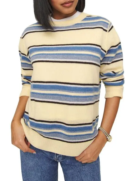REFORMATION Oversized Cashmere & Wool Sweater - Parmesan Multi Stripe