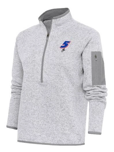 ANTIGUA Kyle Larson Fortune Half-zip Pullover Sweater - Heather Gray