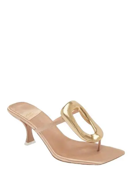 Jeffrey Campbell Linq Up Sandal - Natural Satin Gold