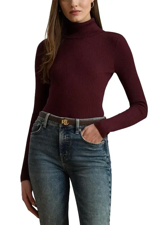 Ralph Lauren Ribbed Turtleneck Sweater - Dark Garnet