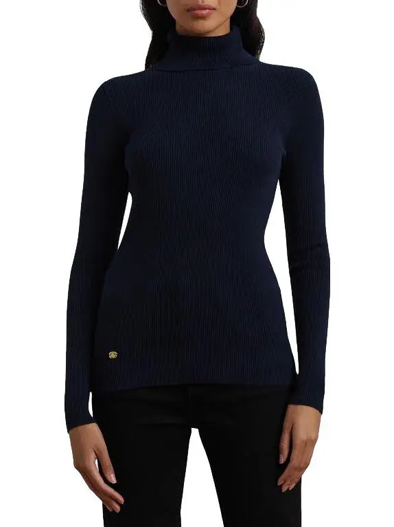 Ralph Lauren Ribbed Turtleneck Sweater - Lauren Navy