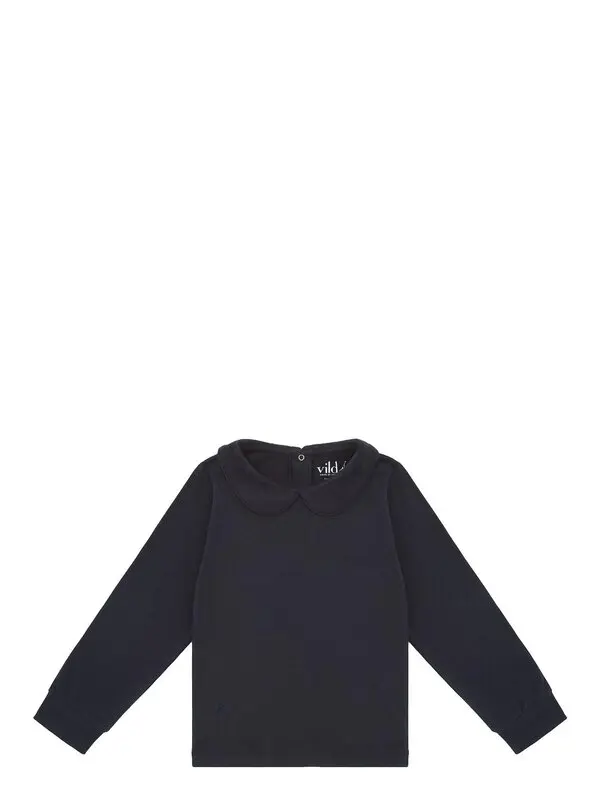 VILD HOUSE OF LITTLE Organic Cotton Collared Shirt - Nocturnal Navy