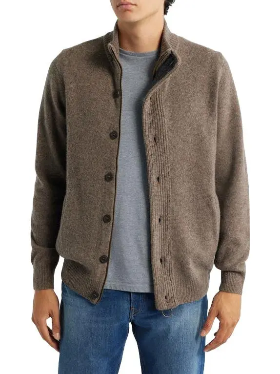 Barbour Wool Cardigan - Dark Stone
