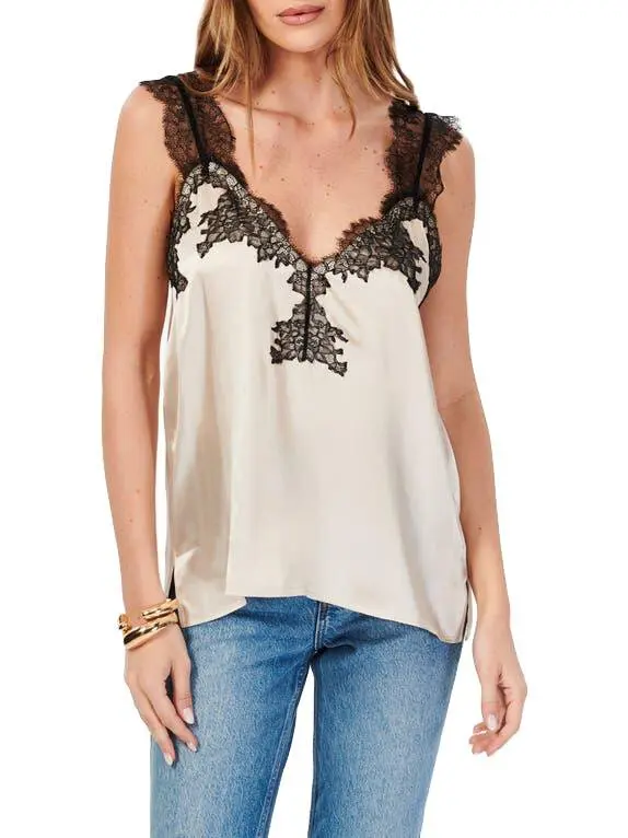 Cami Nyc Lauren Lace-trimmed Silk Camisole - Oat