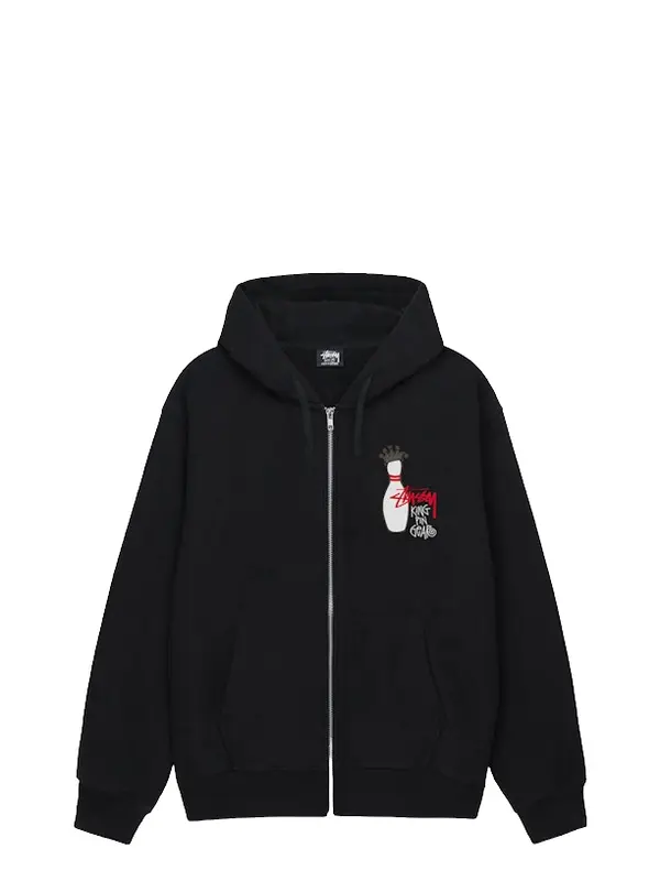 StÜssy Kingpin Zip Hoodie - Black