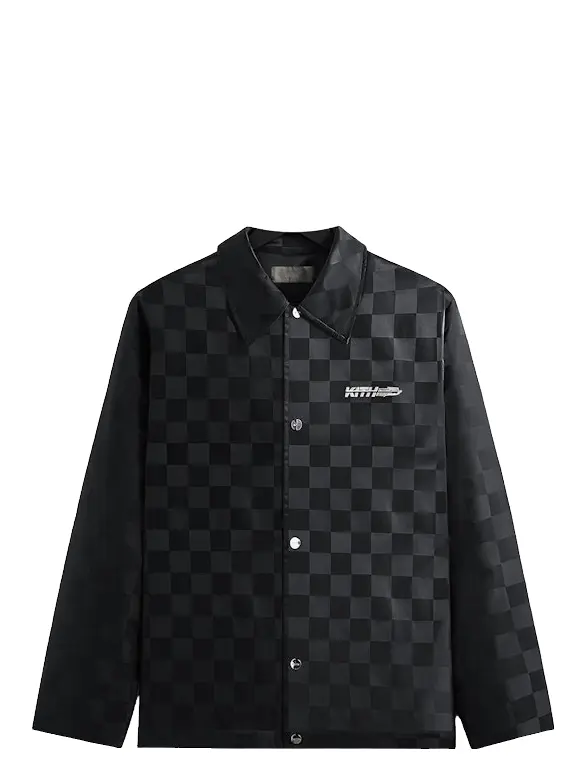Kith Checkered Satin Kieran Coaches Jacket - Black