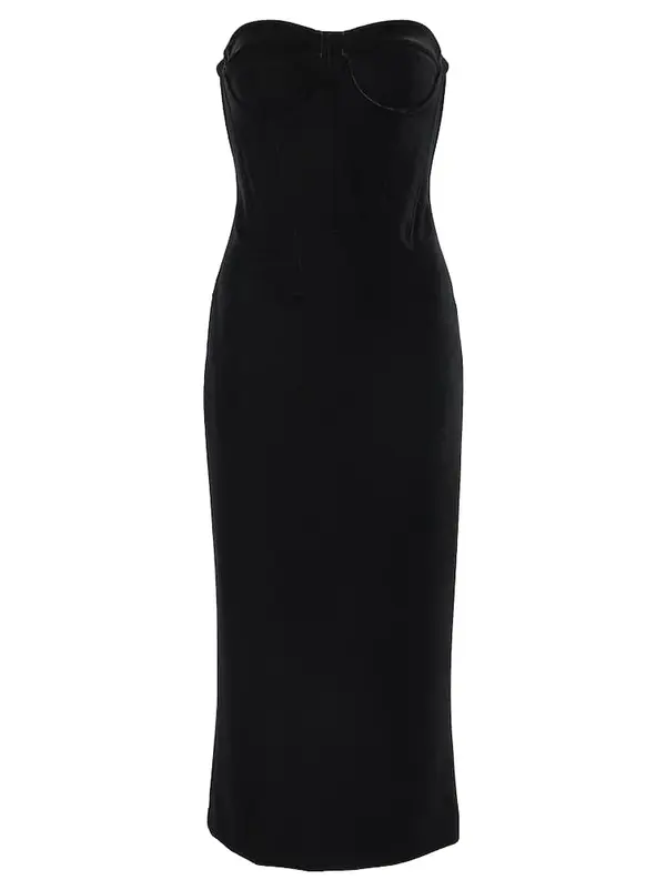 Sportmax Velvet Bustier Dress - Black