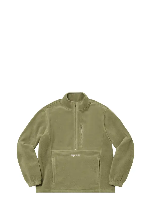 Supreme Polartec Half Zip Pullover 'light Olive - Green
