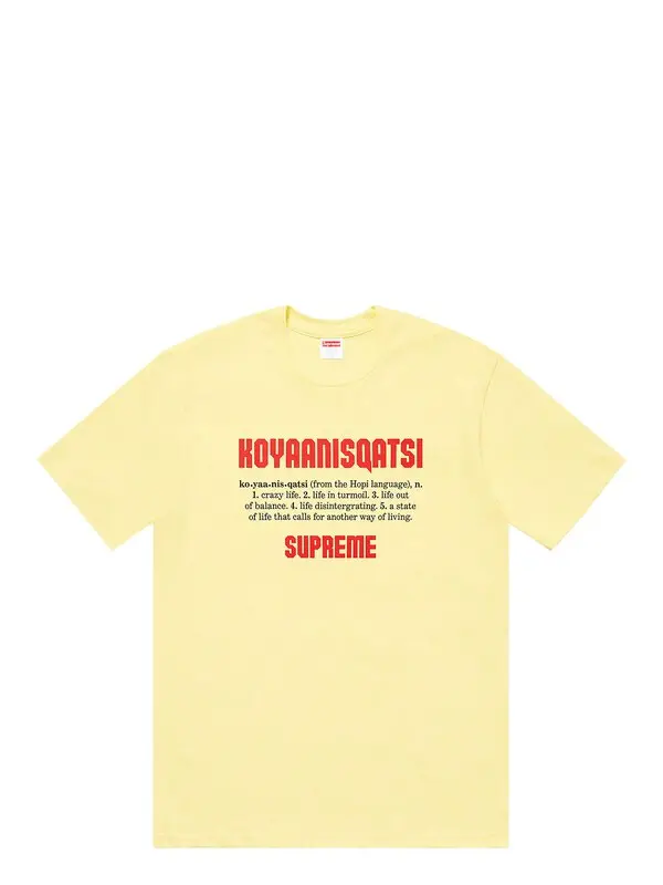 Supreme Koyaanisqatsi Tee 'pale - Yellow