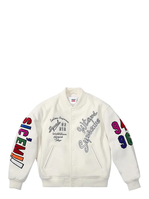 Supreme X Wtaps Varsity Jacket - White