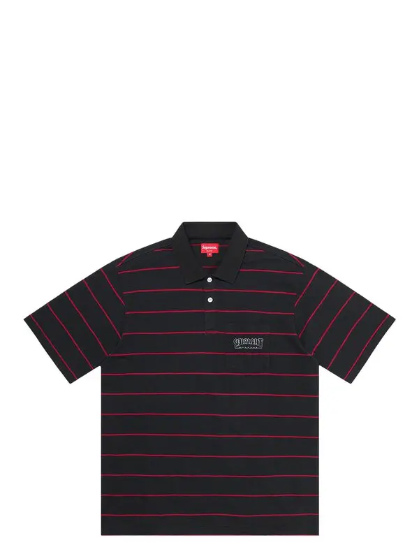 Supreme X Thrasher Stripe Polo - Black