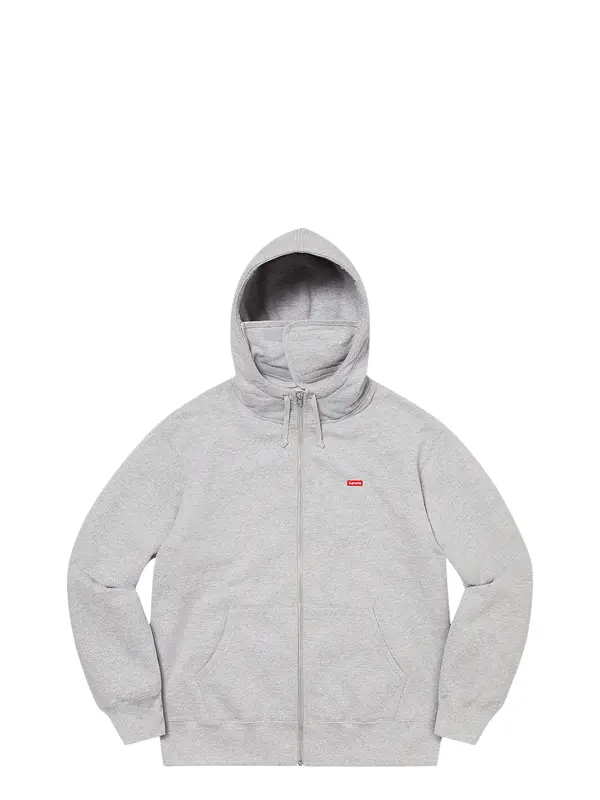 Supreme Small Box Facemask Zip Up Hoodie - Grey