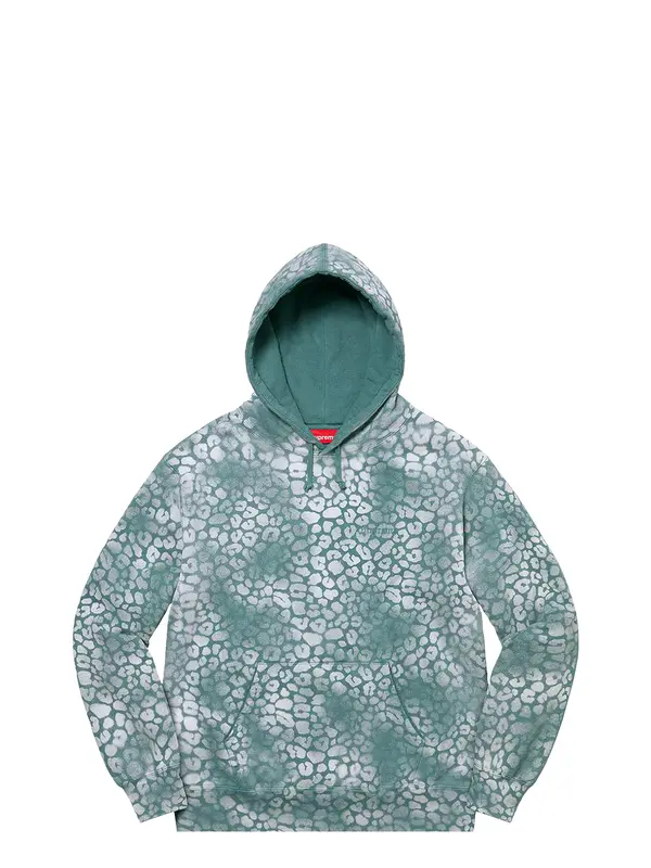 Supreme Bleached Leopard Hooded Sweatshirt - Blue