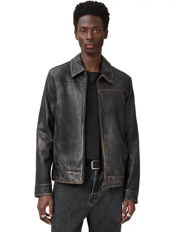 ALLSAINTS Alkan Leather Jacket - Vintage Black