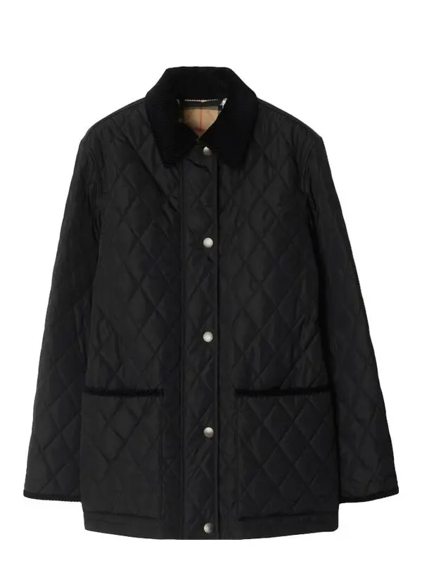 Burberry Quilted Nylon Barn Jacket - Black/sand