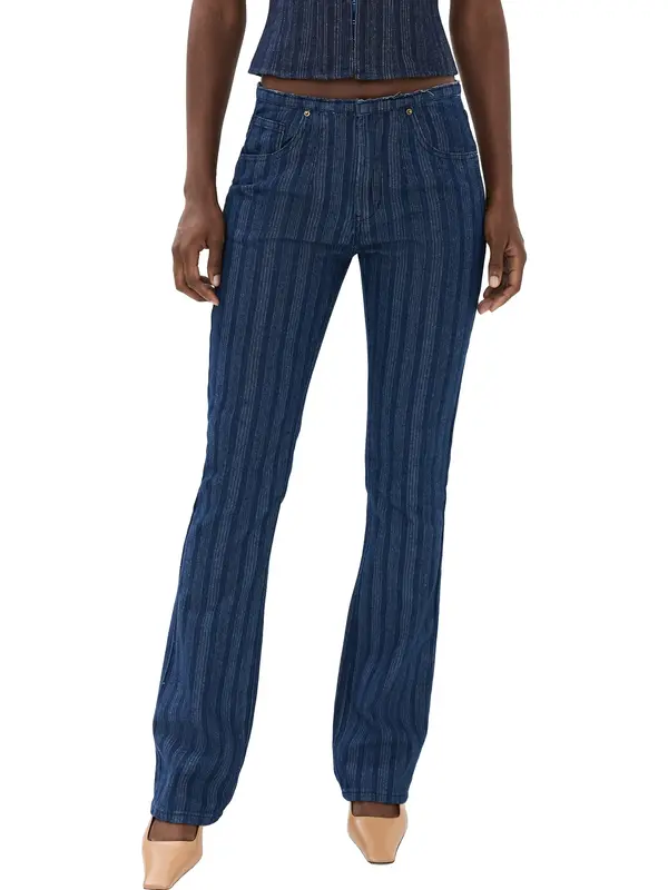Lioness Charismatic Stripe Jeans - Dark Denim