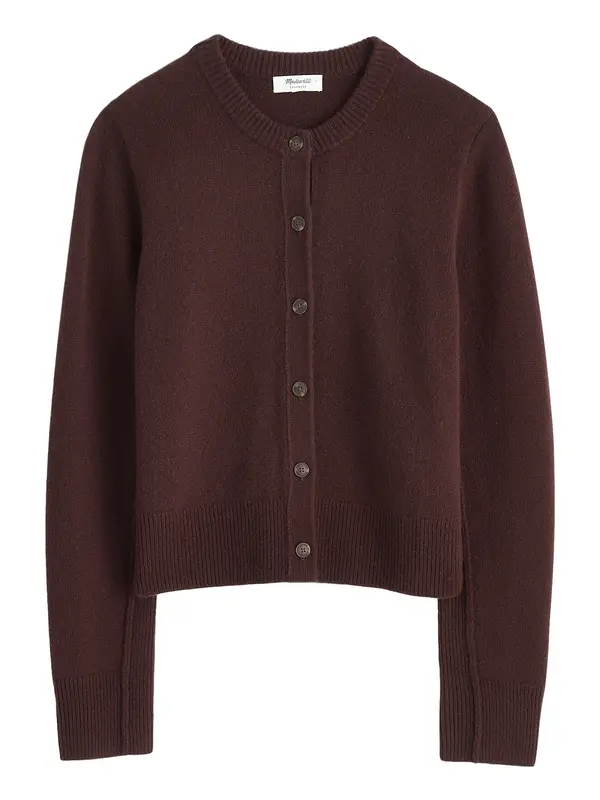 Madewell Cashmere Button-front Cardigan Sweater - Molasses