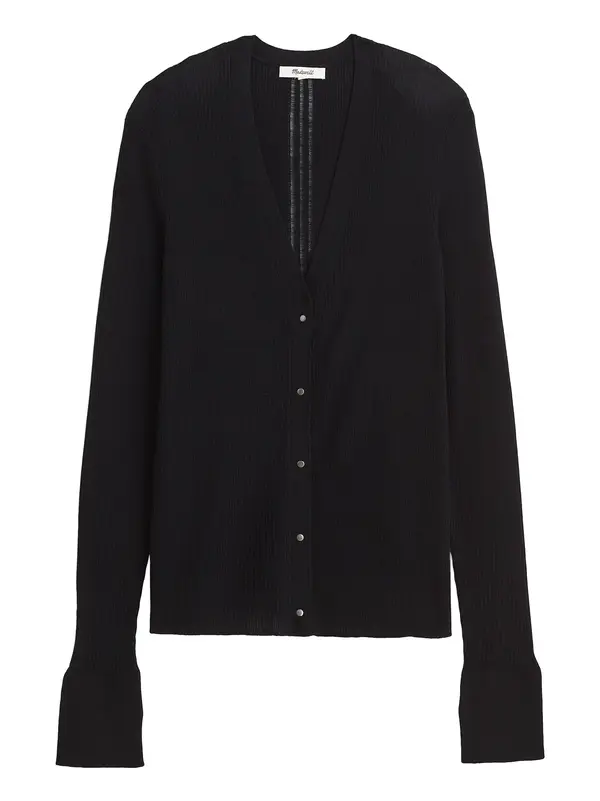 Madewell Merino Wool-silk Blend Cardigan Sweater - True Black