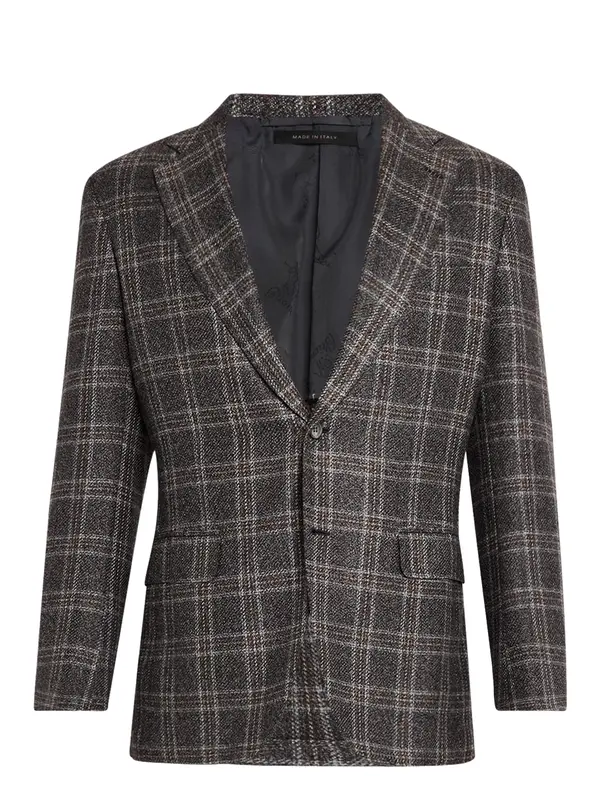 Brioni Wool-cashmere Plaid Sport Coat - Graphite