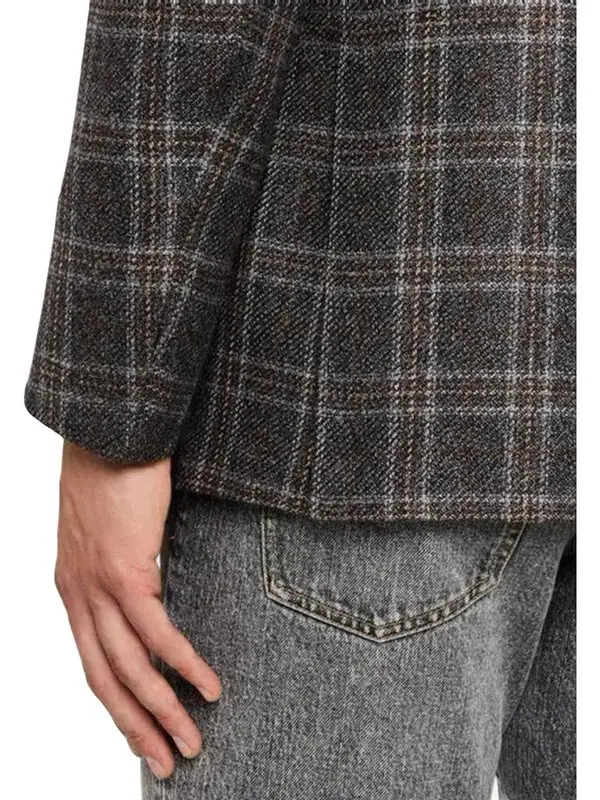 Brioni Wool-cashmere Plaid Sport Coat - Graphite