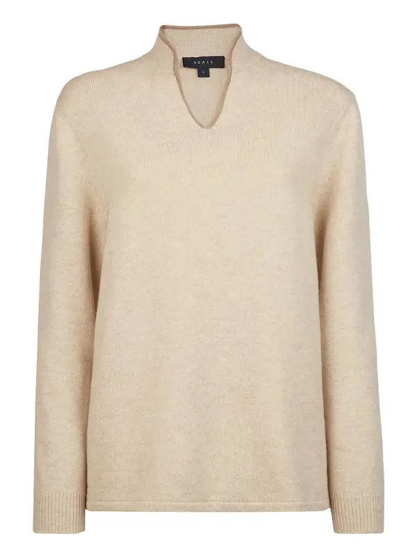 Sease Ellen Pull Cashmere V-neck Sweater - Oyster