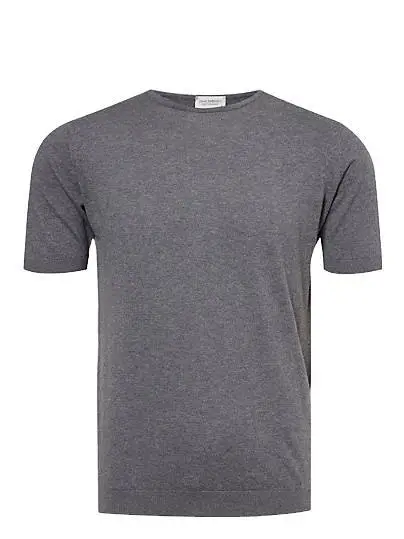 John Smedley Belden Short-sleeve Cotton Knitted T-shirt - Charcoal