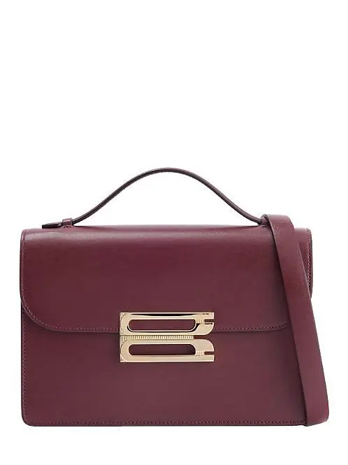 Victoria Beckham Dorian Mini Leather Cross-body Bag - Burgundy
