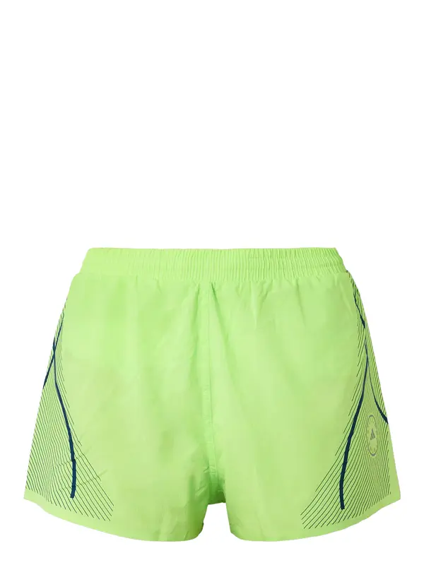 Adidas By Stella McCartney Truepace Printed Recycled-ripstop Shorts - Green