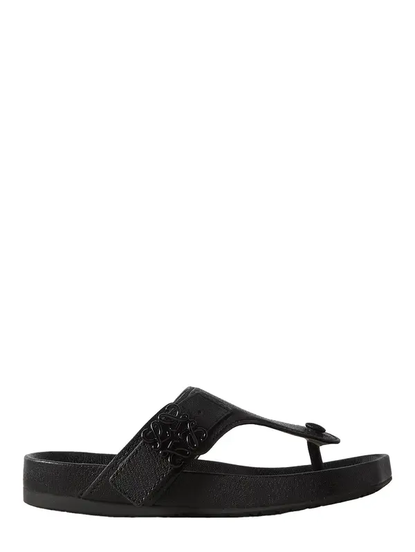 Loewe Ease Embellished Textured-leather Sandals - Black
