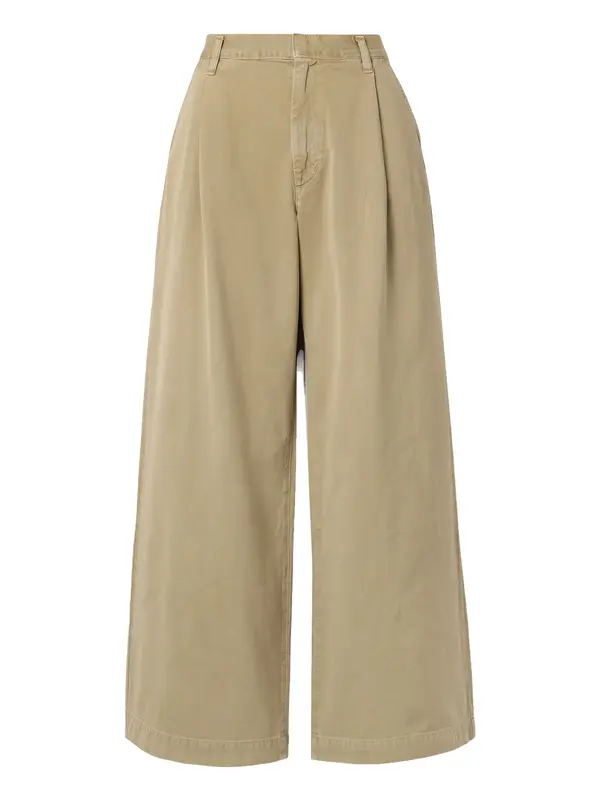 AGOLDE Daryl Pleated Wide-leg Pants - Neutrals