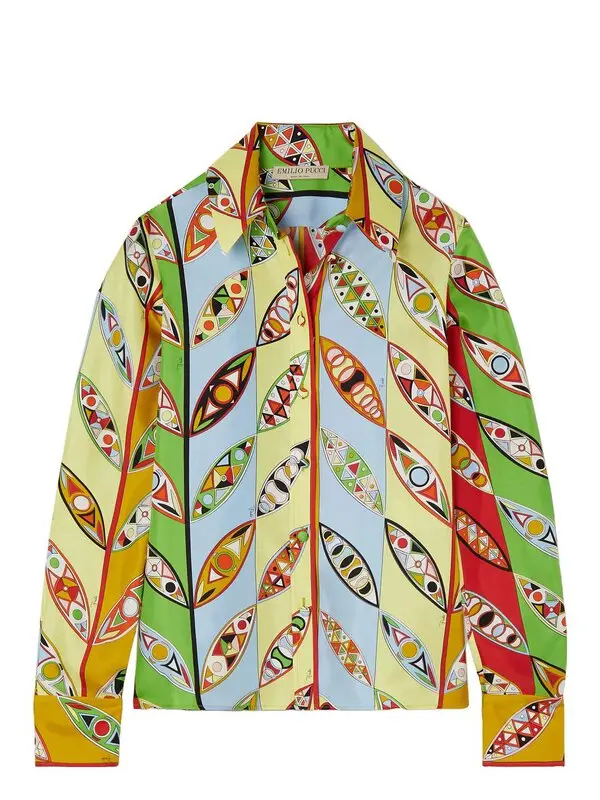 Emilio Pucci Printed Silk-twill Shirt - Red