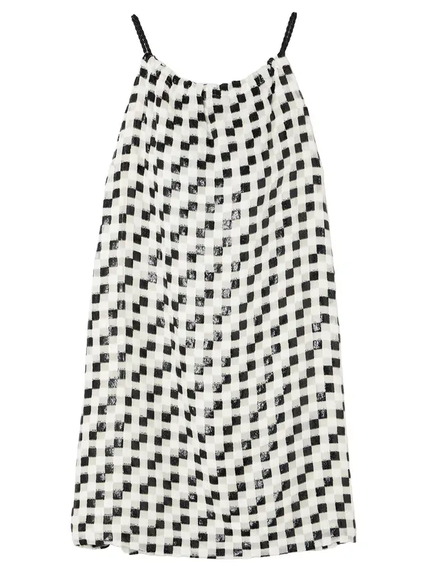 LIBEROWE Net Sustain Flou Checked Metallic Devoré-voile Mini Dress - Multi