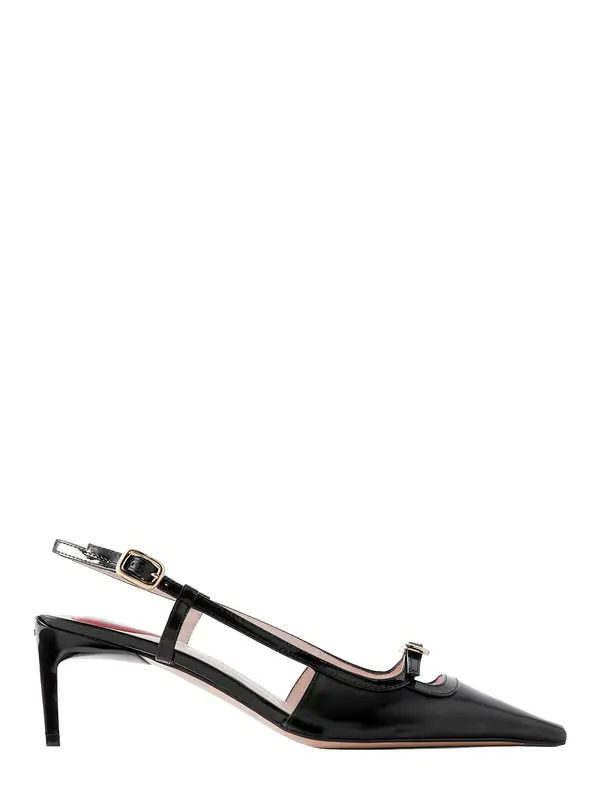 ROGER VIVIER Nagoya 55 Embellished Leather Slingback Pumps - Black