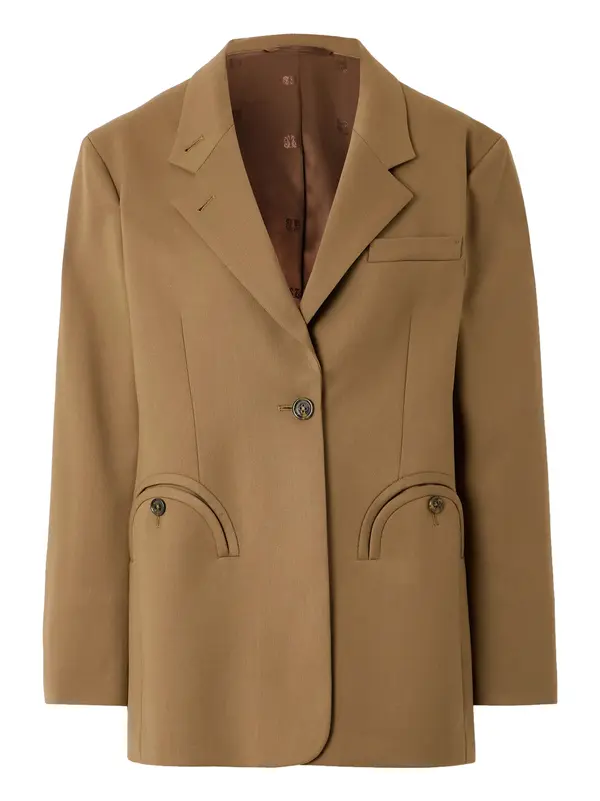 BLAZÉ MILANO Jay Daisy Wool-blend Twill Blazer - Brown
