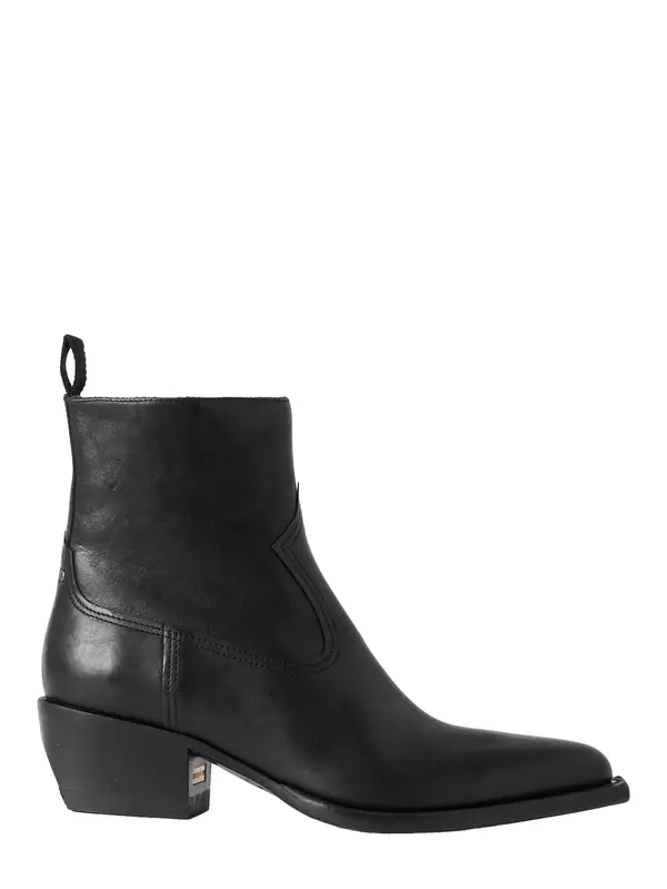 GOLDEN GOOSE Debbie Leather Ankle Boots - Black